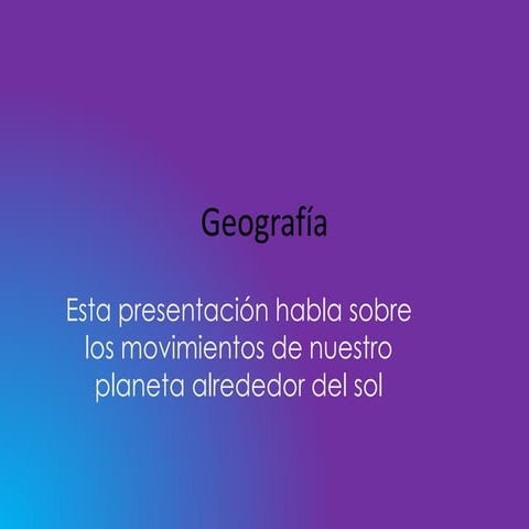 Movimientos de la tierra | PPTX