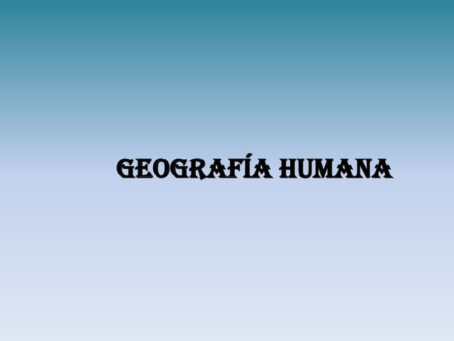 Geografía (Física y humana) | PPT