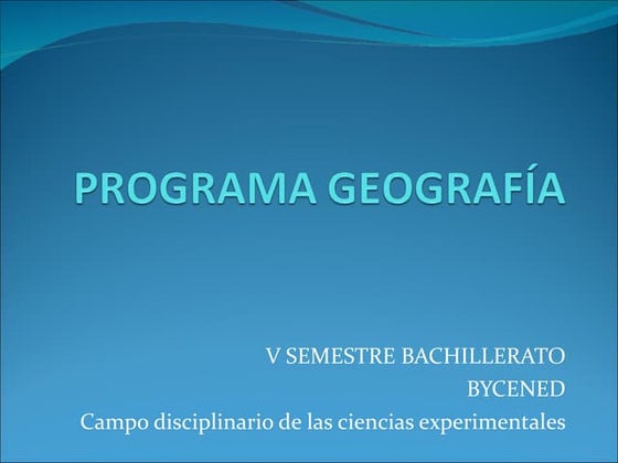 Presentación de la introducción a la geografía | PPT