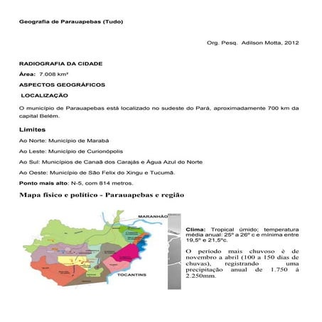 Geografia de Parauapebas (Tudo) | PDF
