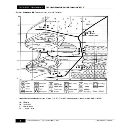 Geografi mid year form 1 2014 | PDF