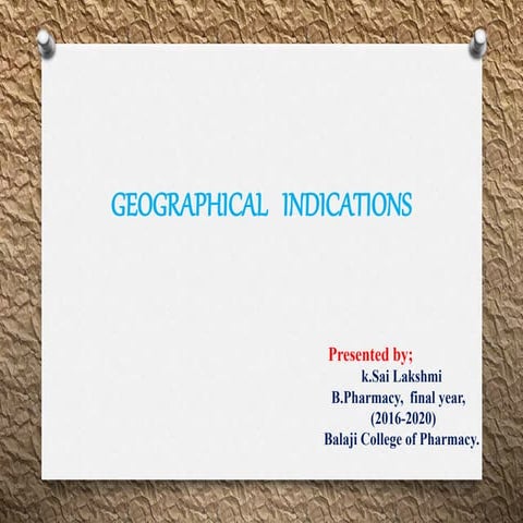 Geographical indications | PPTX