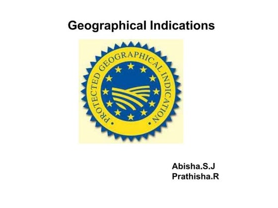 Geographical indication (GI) | PPT