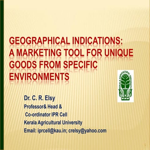 Geographical indications: A marketing tool for unique goods from ...