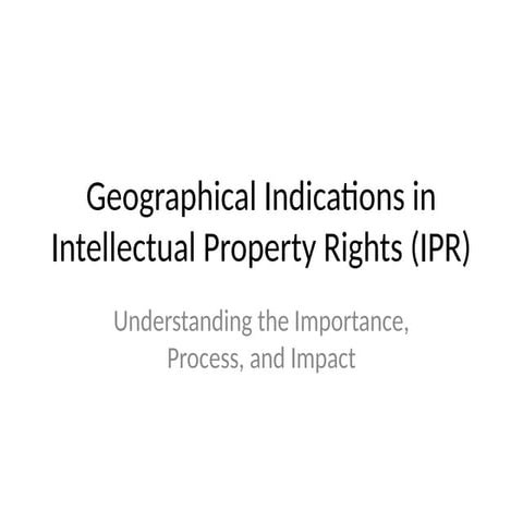 Geographical indication | PPTX