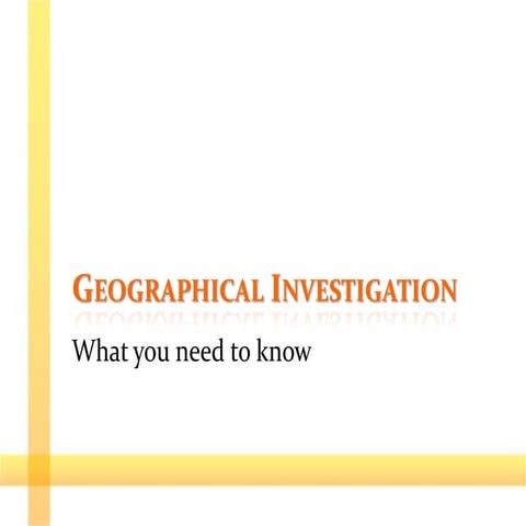 Geographical Inquiry | PPTX