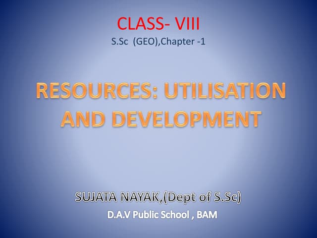 RESOURCES CLASS 8 | PPTX