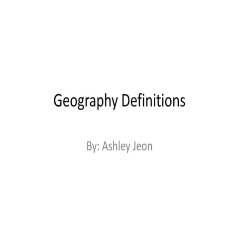 Geography definitions | PPTX | Geography | Science