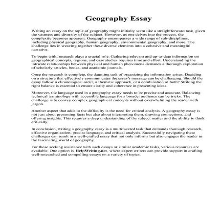 Geography Essay. Fresno Pacific University | PDF