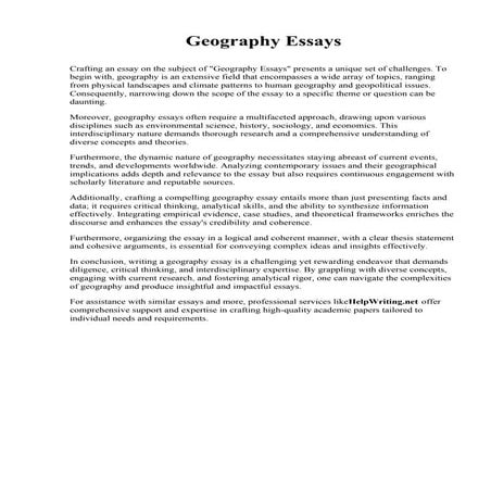 Geography Essays. Florida International University | PDF