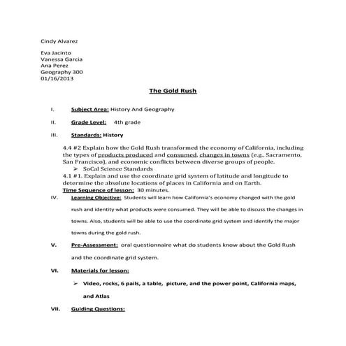 Geography lesson plan 1 | DOCX