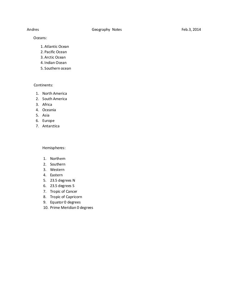 Geography notes