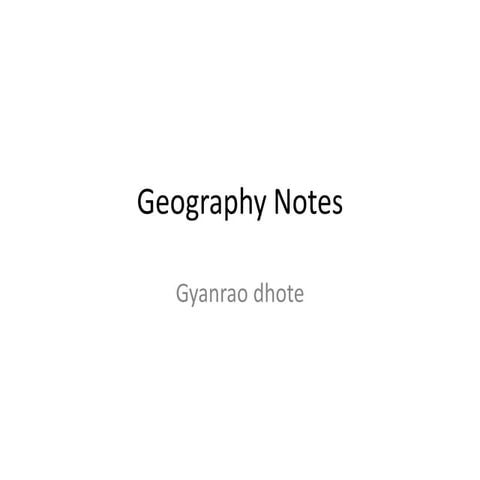 Geography notes | PPTX | Geography | Science