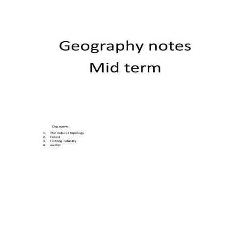 Geography notes | PDF