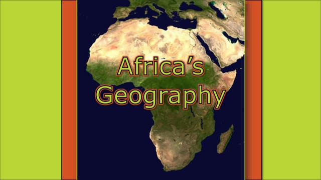 Physical Features of Africa | PPT