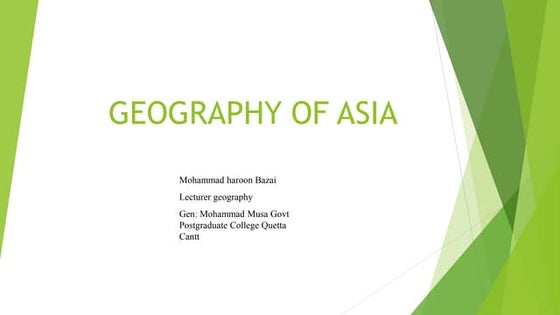 Asia: Climate and Natural Vegetation | PPTX