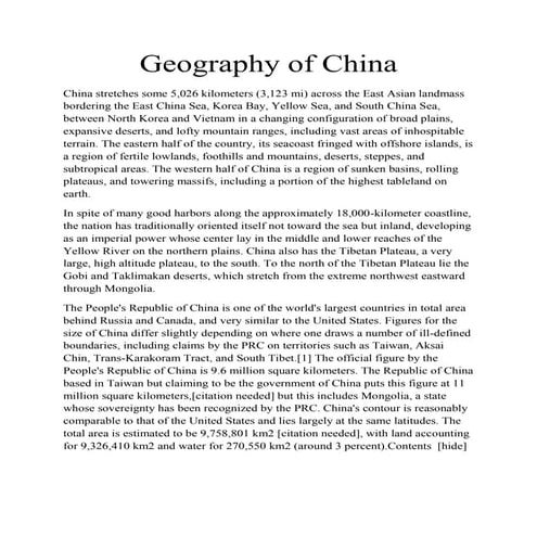 Geography of china | PDF