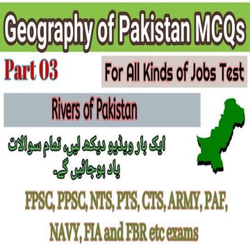 Geography of Pakistan MCQs with answers || Pak Studies MCQs || Part 03 ...