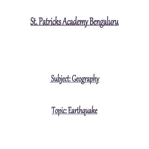 geography earthquakes ppt | PPTX