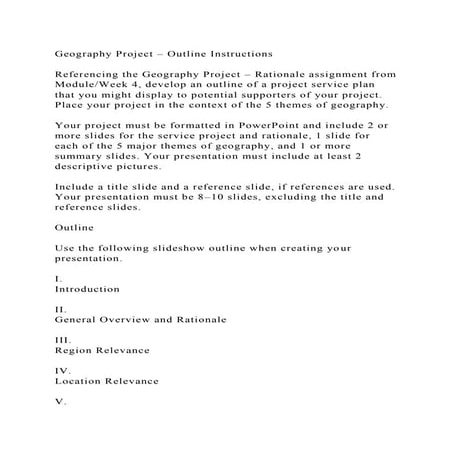 Geography Project – Outline InstructionsReferencing the Geograph.docx ...