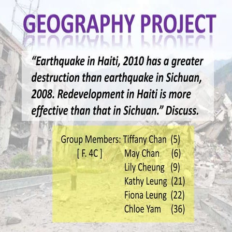 Geography Project about Earthquakes | PPTX