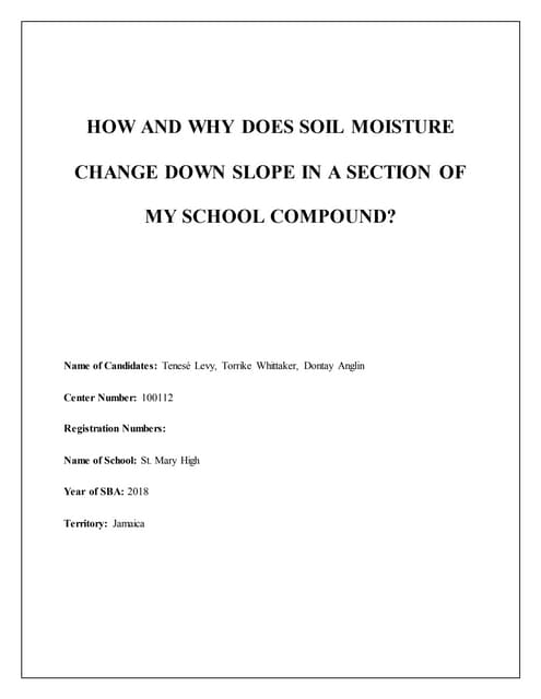 Geography sba sample | PDF