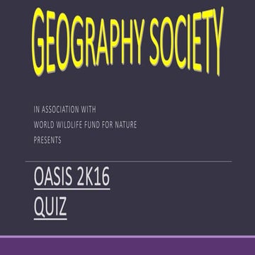CHANAKYA QUIZ CLUB & GEOGRAPHY SOCIETY PGGC 11 | PPTX