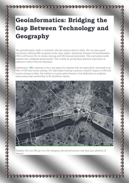 Why Geoinformatics is the Career Path of Tomorrow | PDF