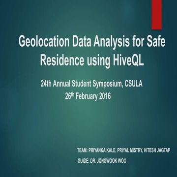 Geolocation analysis using HiveQL | PPT