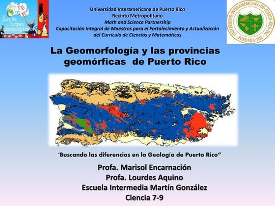 Las provincias geomofórmicas de Puerto Rico | PPTX