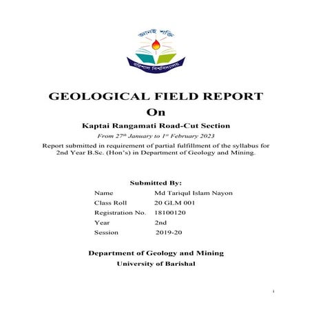 GEOLOGICAL FIELD REPORT On Kaptai Rangamati Road-Cut Section.pdf