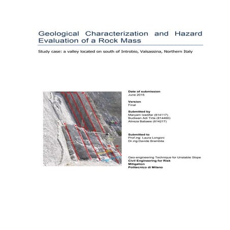 Geological characterization and hazard assessment of a selected ...