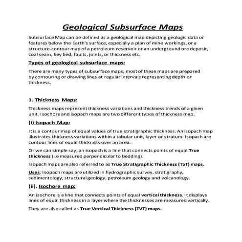 Geological Subsurface Maps | DOCX