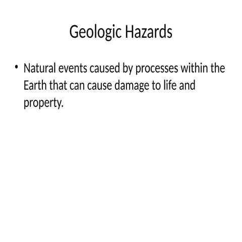 Geological Hazards and the different types | PPTX