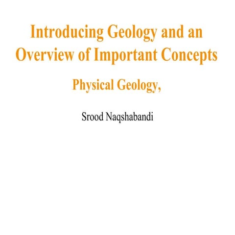 Important concept of geology and introduction to geology | PDF