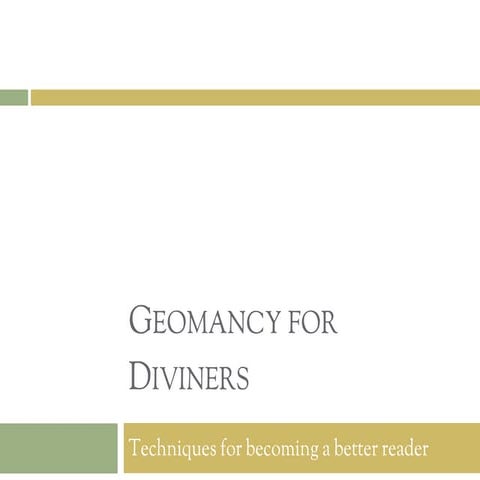 Geomancy for diviners | PDF
