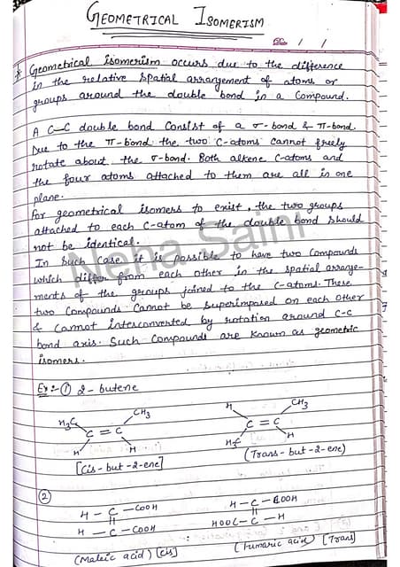 Stereoisomerism.pdf 4th Sem. (Organic Chemistry) Unit-I | PDF