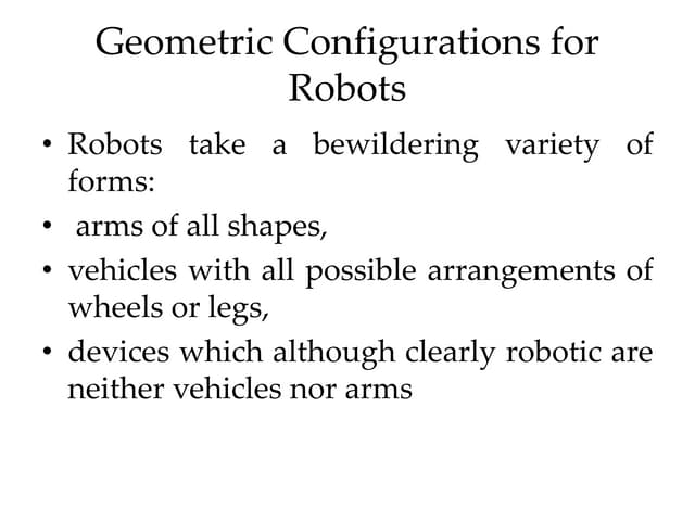 Geometric Configurations For Robots Pptx