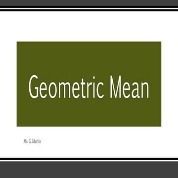 Geometric Mean