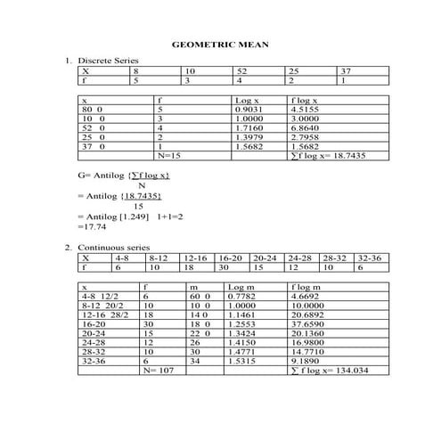 Geometric mean | PDF