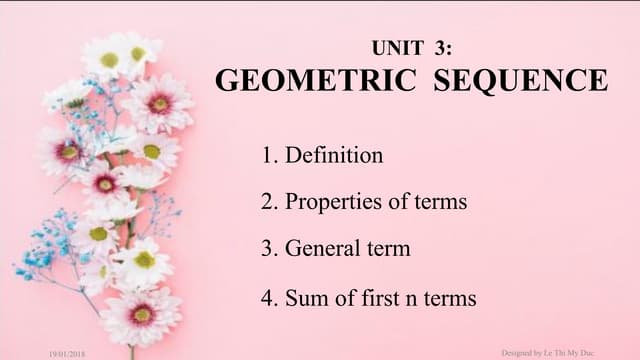 Geometric Sequence 19012018 Myductranphu Ppt