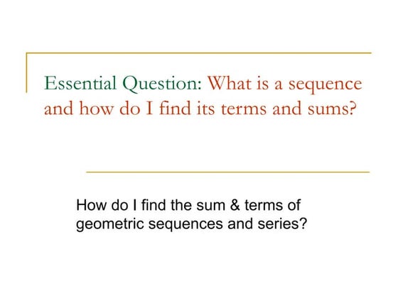 Finite geometric series | PPT