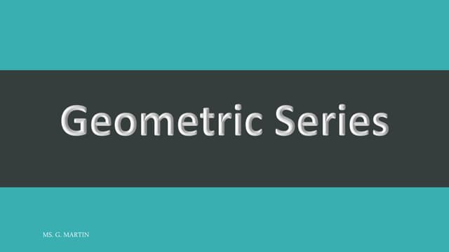 Finite Geometric Series dlp | DOCX