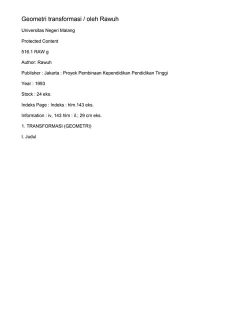 BAB 1 Transformasi | PDF