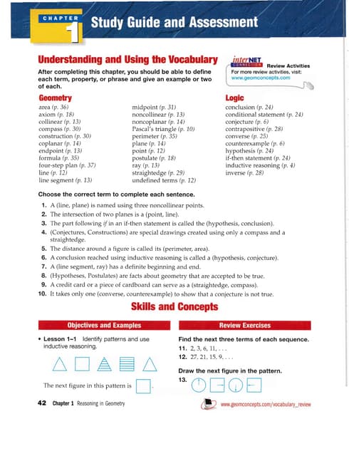 Glencoe geometry pgs 59 60 | PDF