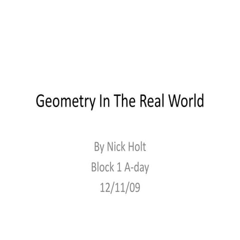 in the real world geometry | PPTX