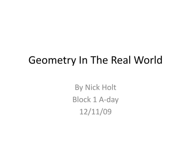 Geometry In The Real World | PPTX | 3-D Graphics | Computer Software ...