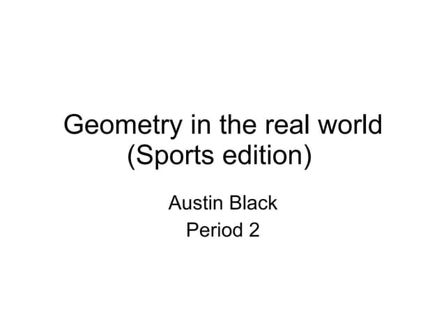 Geometry In The Real World Project