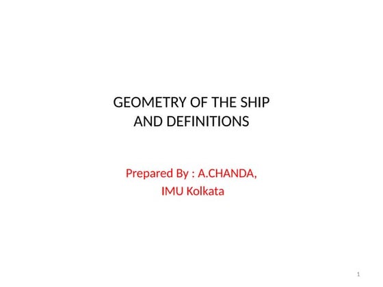 SHIP THEORY : Basics Of Ship Geometry : Lines Plan__by jishnu saji | PPSX