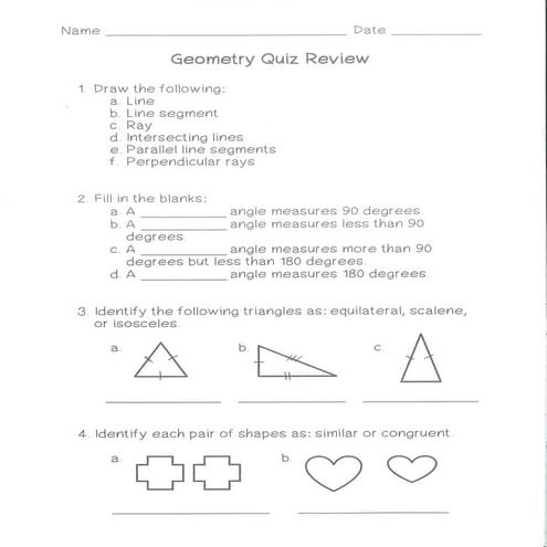 Geometry Quiz Review | PDF